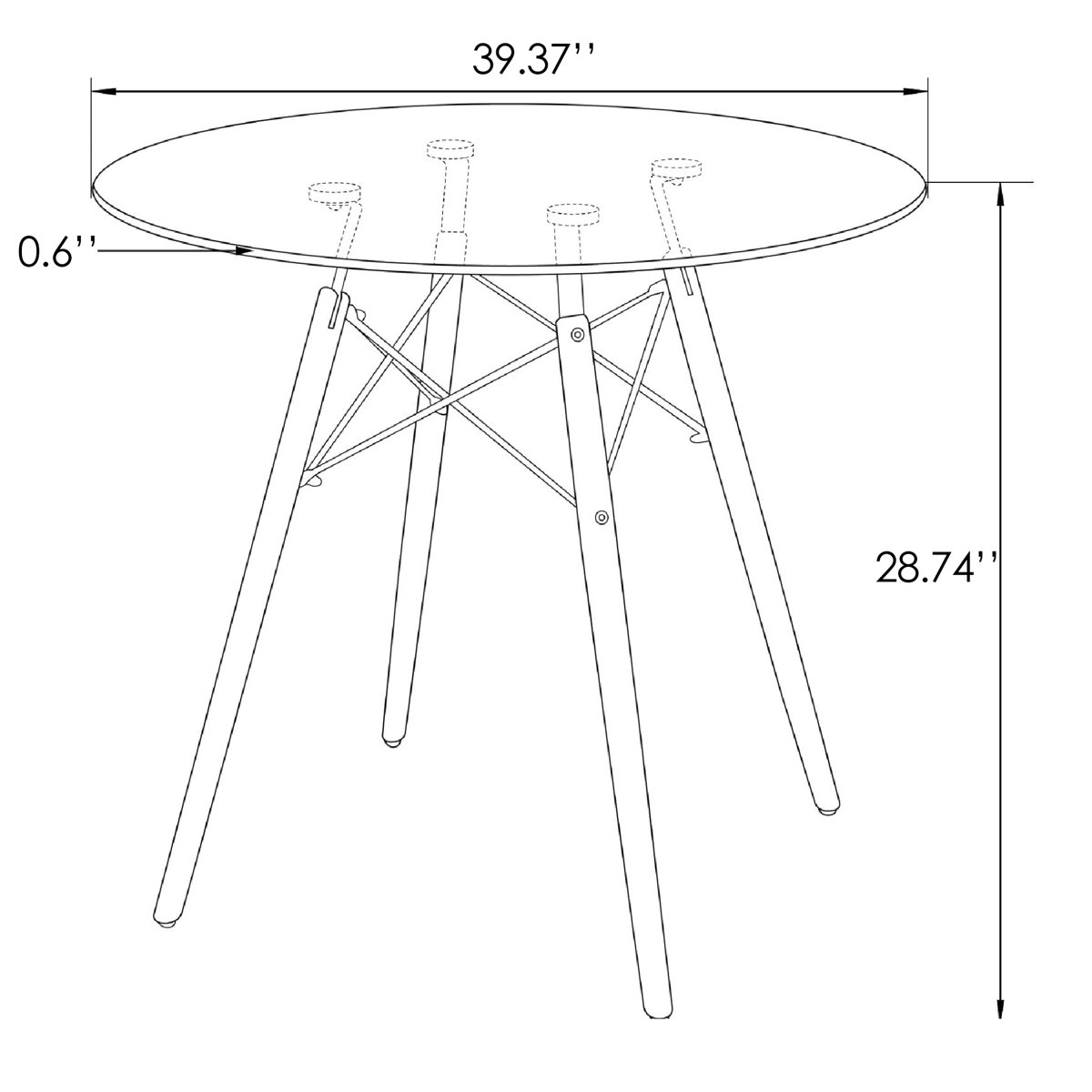 George Oliver Philean Round Solid Wood Base Eiffel Dining Table | Wayfair